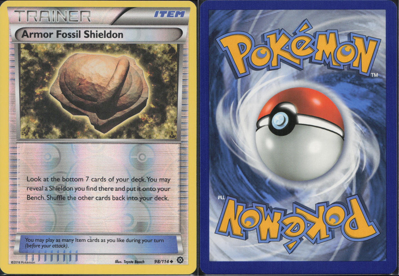 Armor Fossil Shieldon (STS 98) - Steam Siege - Reverse Holo KantoDrop.pl